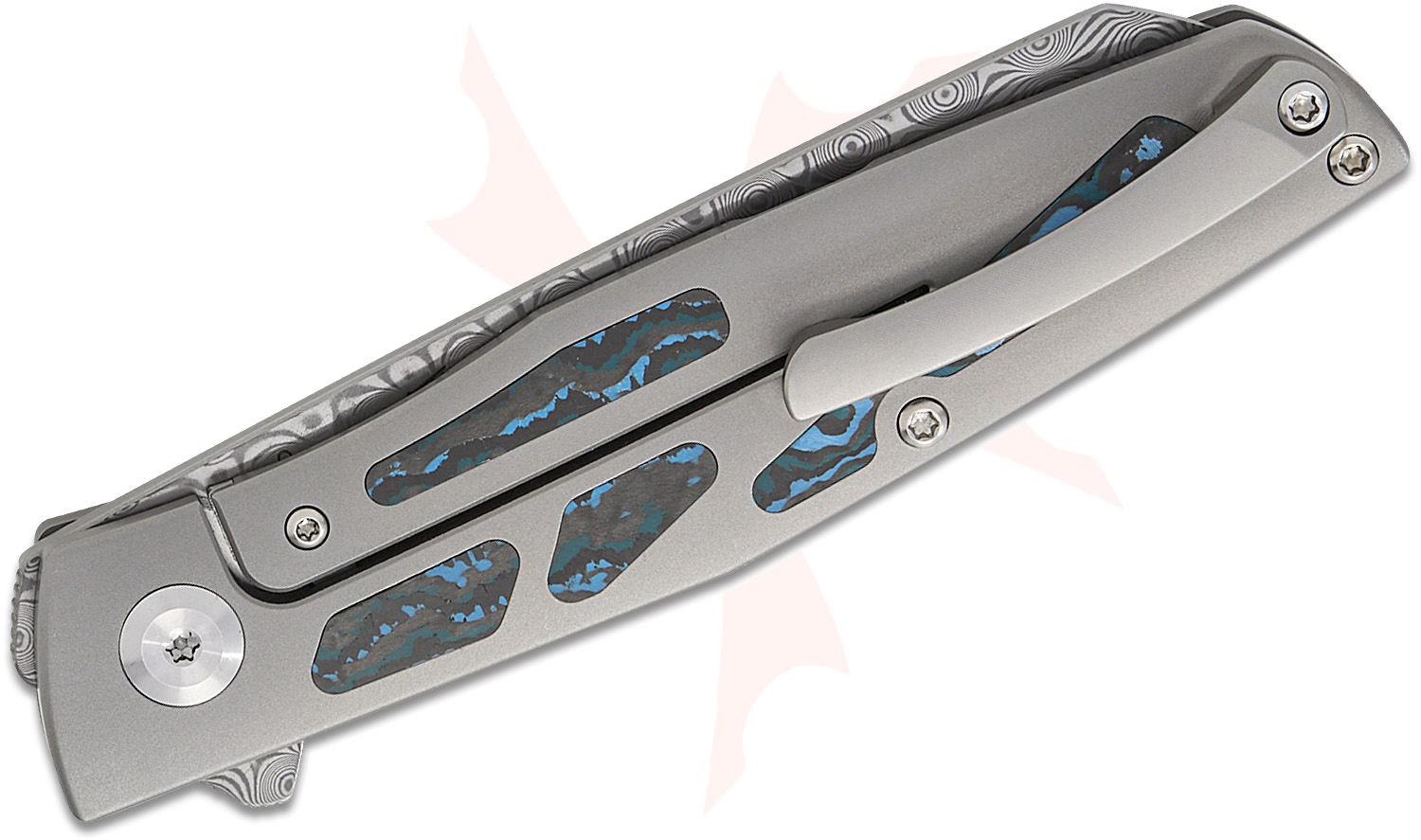 Kansept Knives Cru Flipper Knife 3.46" Damascus Wharncliffe Blade ...