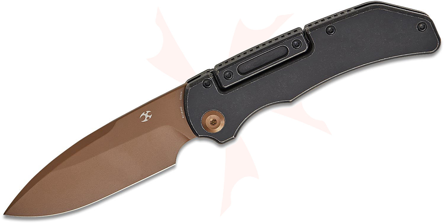 Kansept Knives Hazard Bali-Lock Folding Knife 3.63" CPM-S35VN Rose Gold ...