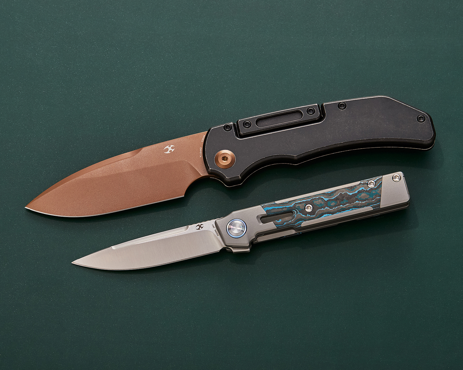 Kansept Knives Hazard Bali-Lock Folding Knife 3.63" CPM-S35VN Rose Gold ...