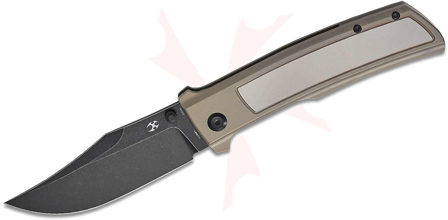 Kansept Knives Ray Laconico Bison Flipper Knife 4.25" CPM-S35VN Black ...