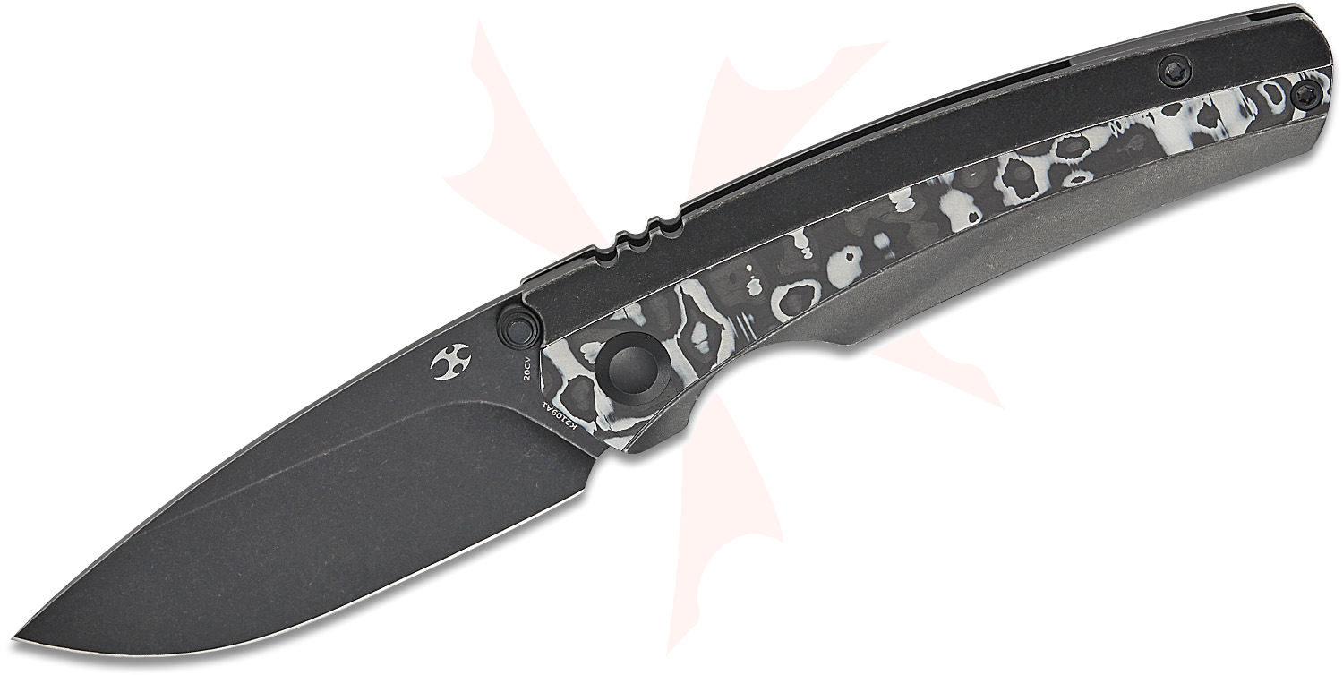 Kansept Knives Raven Frame Lock Folding Knife 3.13" CPM-20CV Black ...