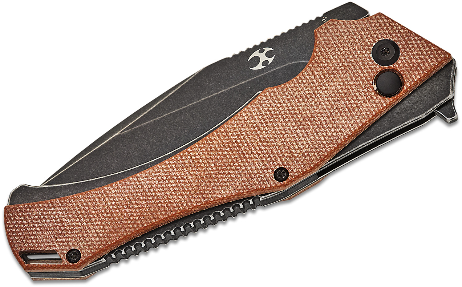 Kansept Knives Mikkel Willumsen Hellx Button Lock Flipper Knife 3.6" D2 Black Stonewashed Drop ...