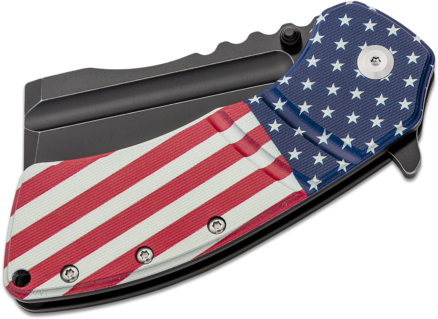 Kansept Knives XL Korvid Flipper Knife 3.55" 154CM Black Cleaver Blade ...