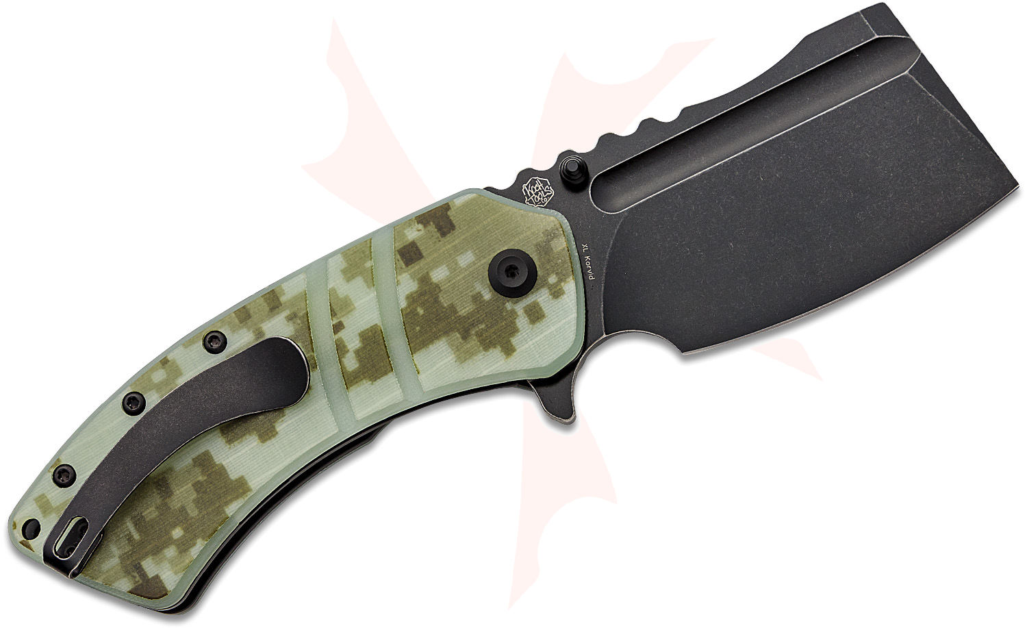 Kansept Knives XL Korvid Flipper Knife 3.55" 154CM Black Stonewashed ...