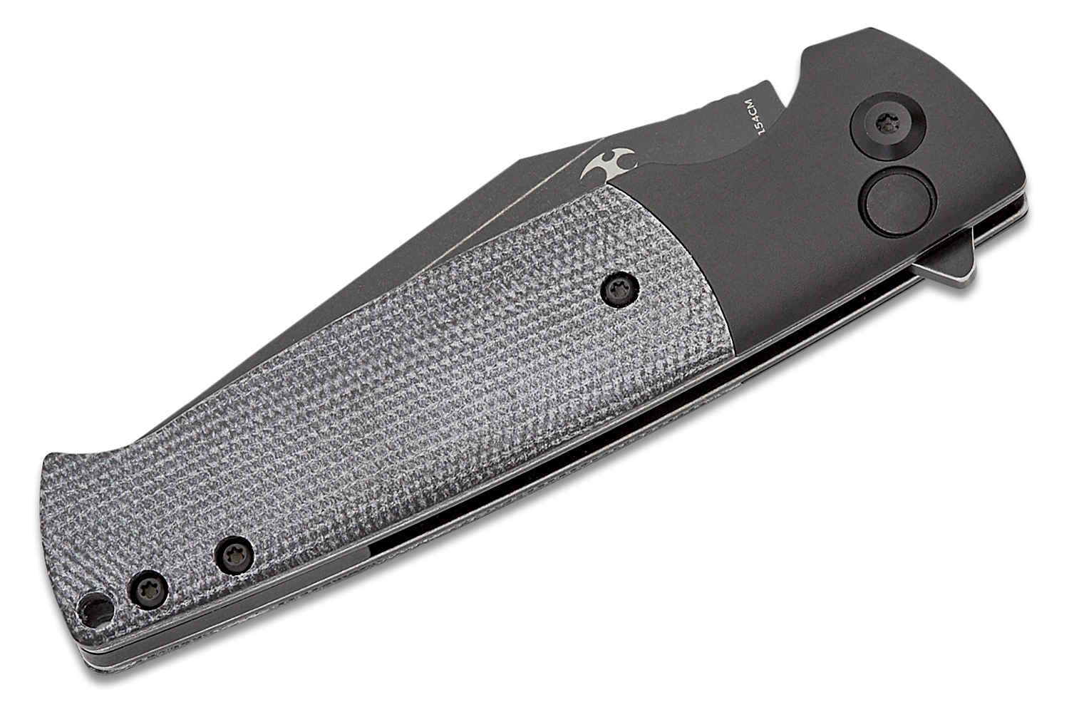 Kansept Knives Shikari SBL Button Lock Flipper Knife 3.56" 154CM Black ...