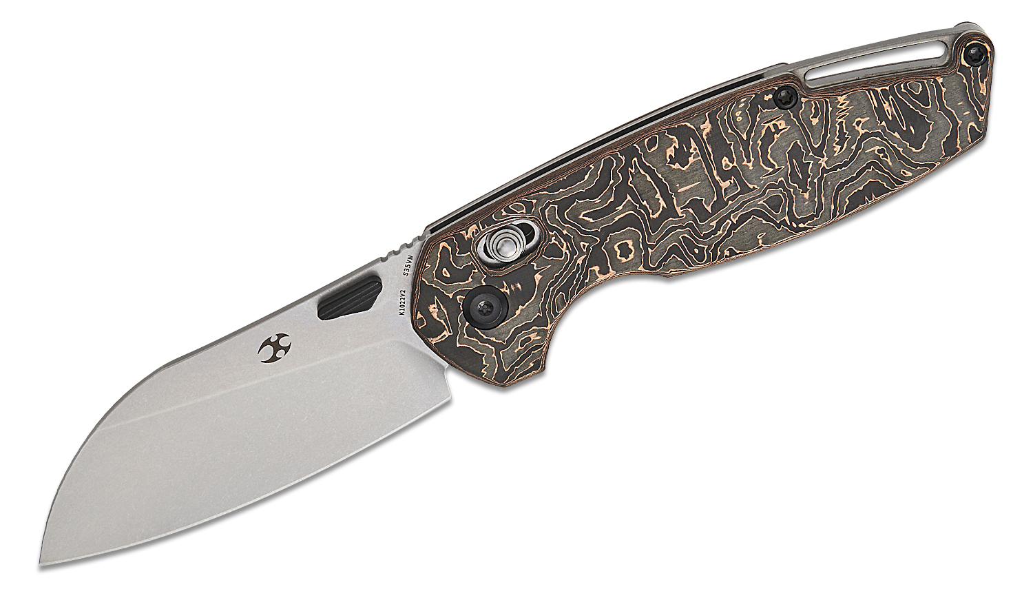 Kansept Knives Nick Swan Model 6 Crossbar Lock Folding Knife 3.1" CPM-S35VN Stonewashed ...