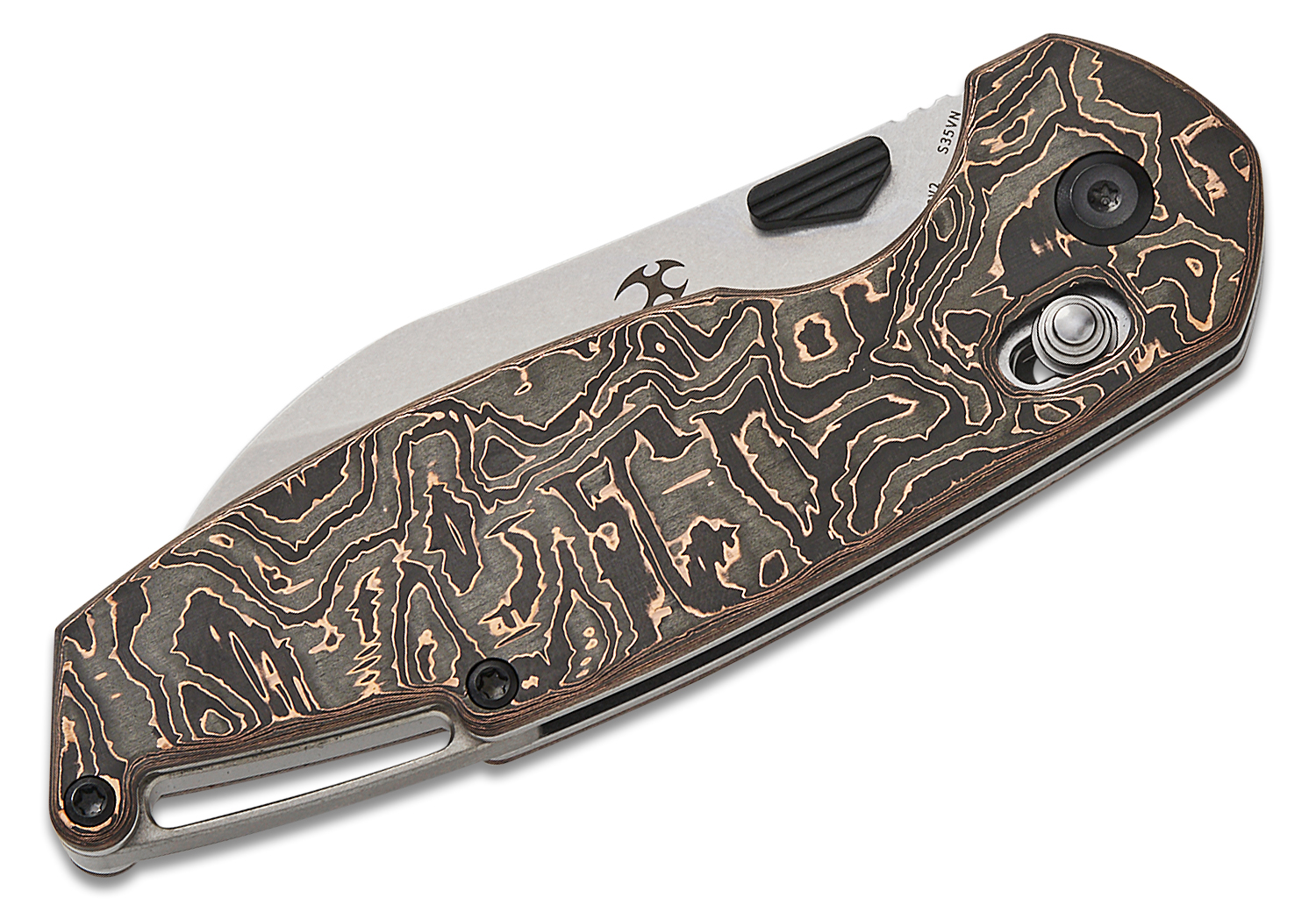 Kansept Knives Nick Swan Model 6 Crossbar Lock Folding Knife 3.1" CPM-S35VN Stonewashed ...