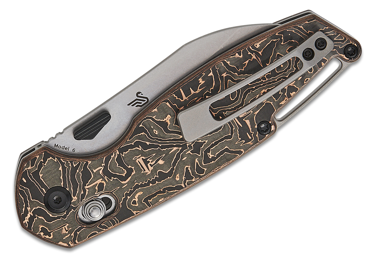 Kansept Knives Nick Swan Model 6 Crossbar Lock Folding Knife 3.1" CPM-S35VN Stonewashed ...