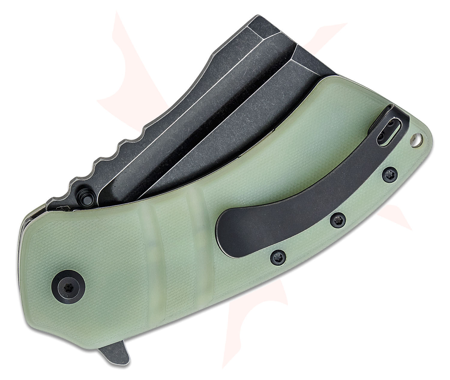 Kansept Knives XL Korvid Flipper Knife 3.55" 154CM Black Stonewashed ...