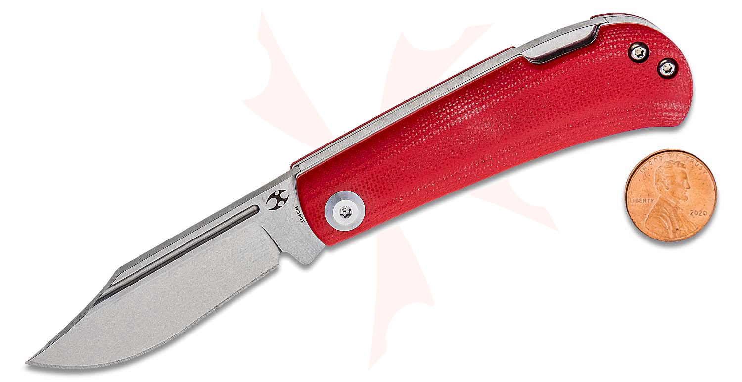 Kansept Knives Wedge Folding Knife 2.45" 154CM Stonewashed Clip Point ...