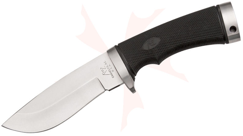 Katz Wild Kat Skinning Knife Fixed 4.625" Satin Plain Blade, Black ...