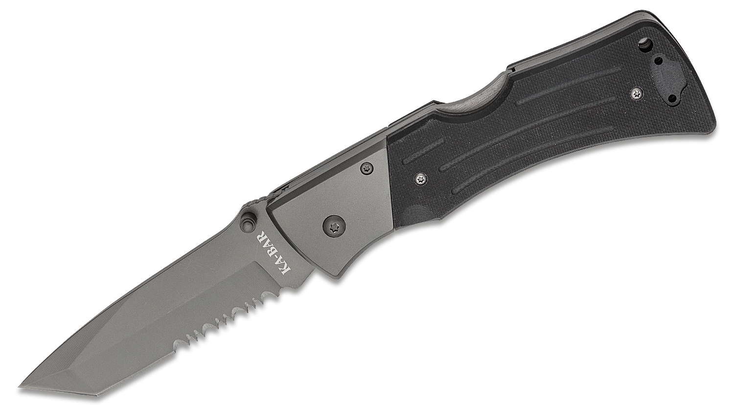 KA-BAR 3065 MULE Heavy-Duty Folder II 4" Tanto Combo Blade, G10 Handles ...