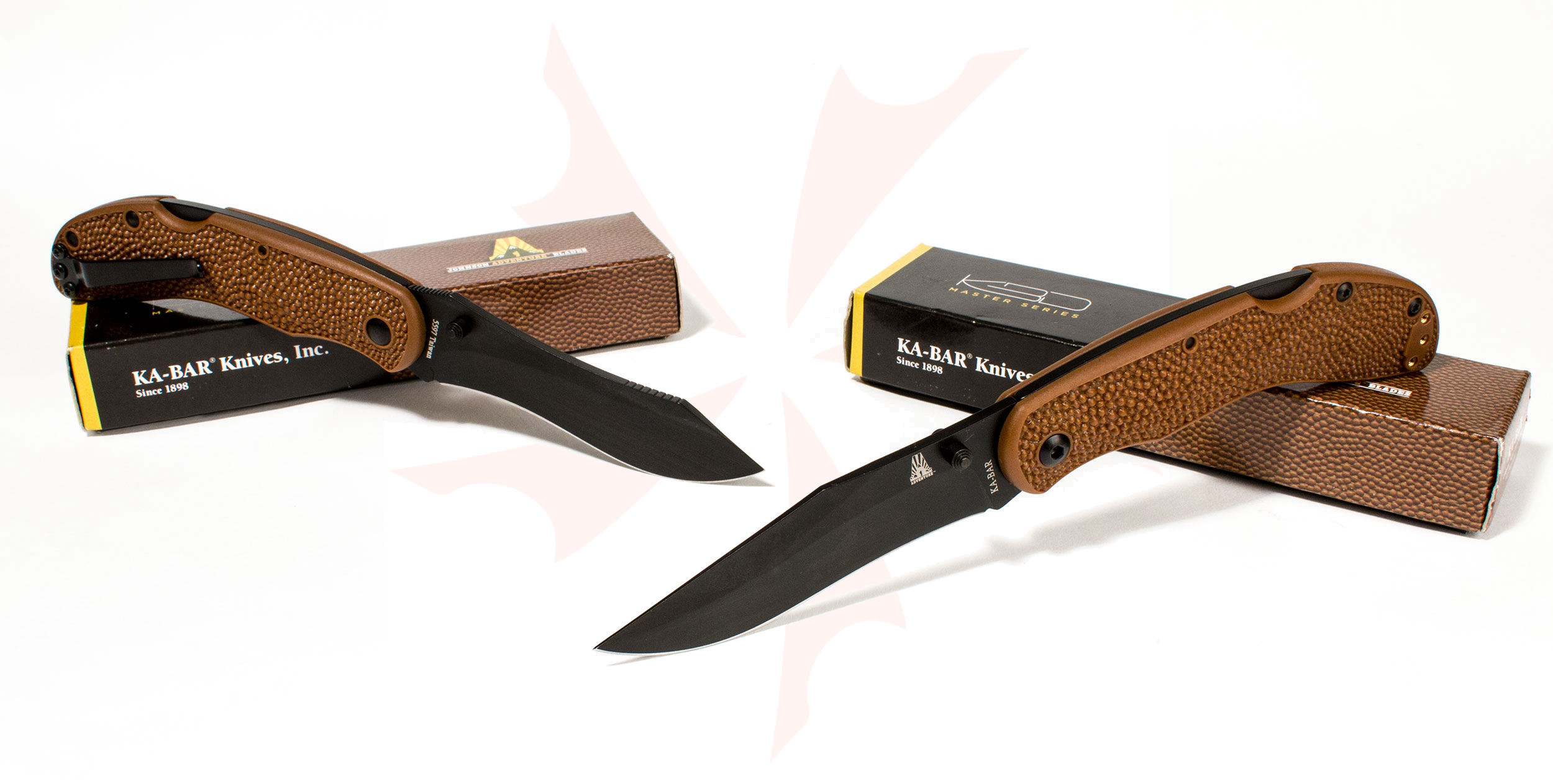 KA-BAR 5598 Adventure Baconmaker Folding Knife 3-3/8" Black Plain Blade ...