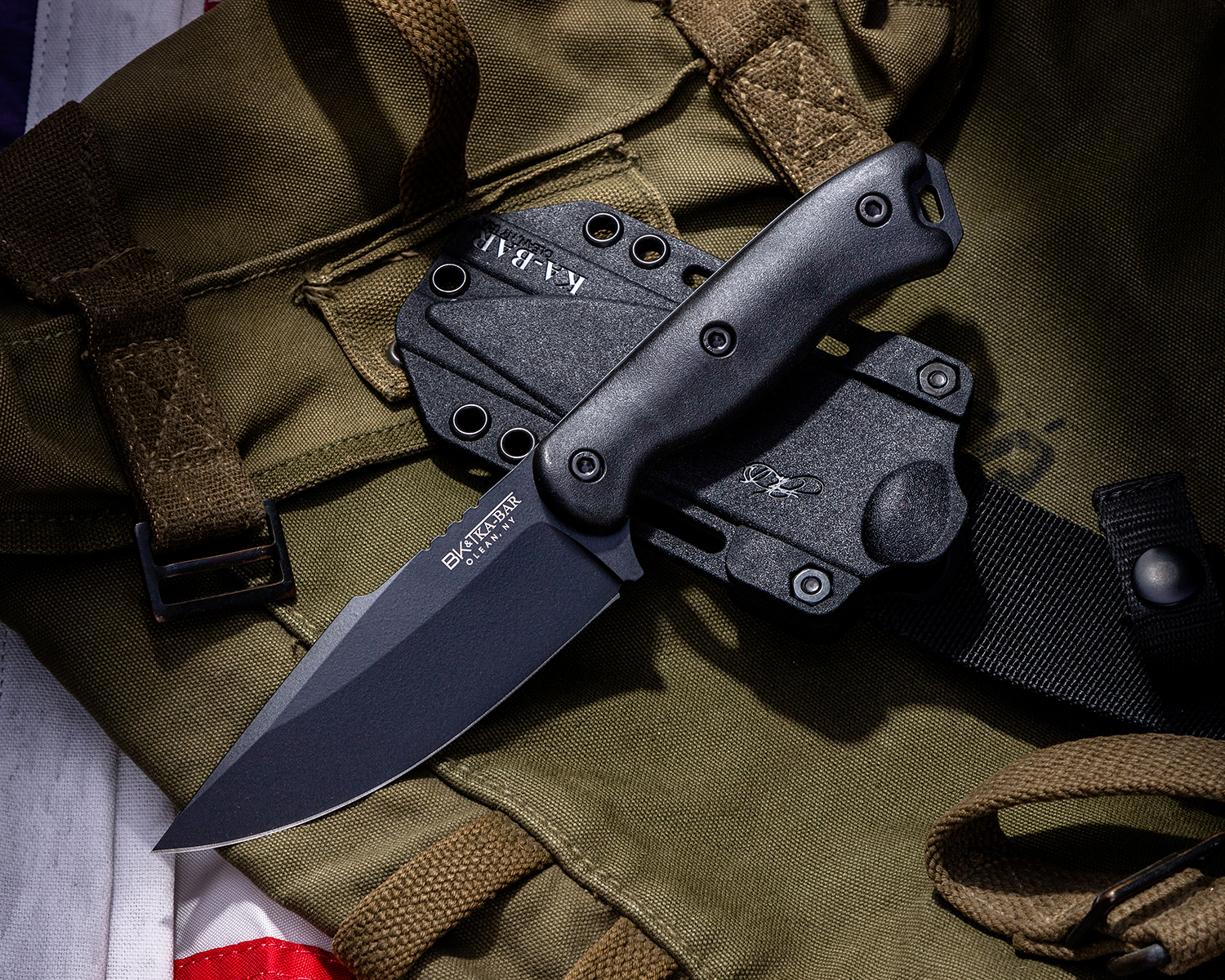 KA-BAR Becker BK18BK Short Harpoon Fixed Blade Knife 4.56" 1095 Black ...