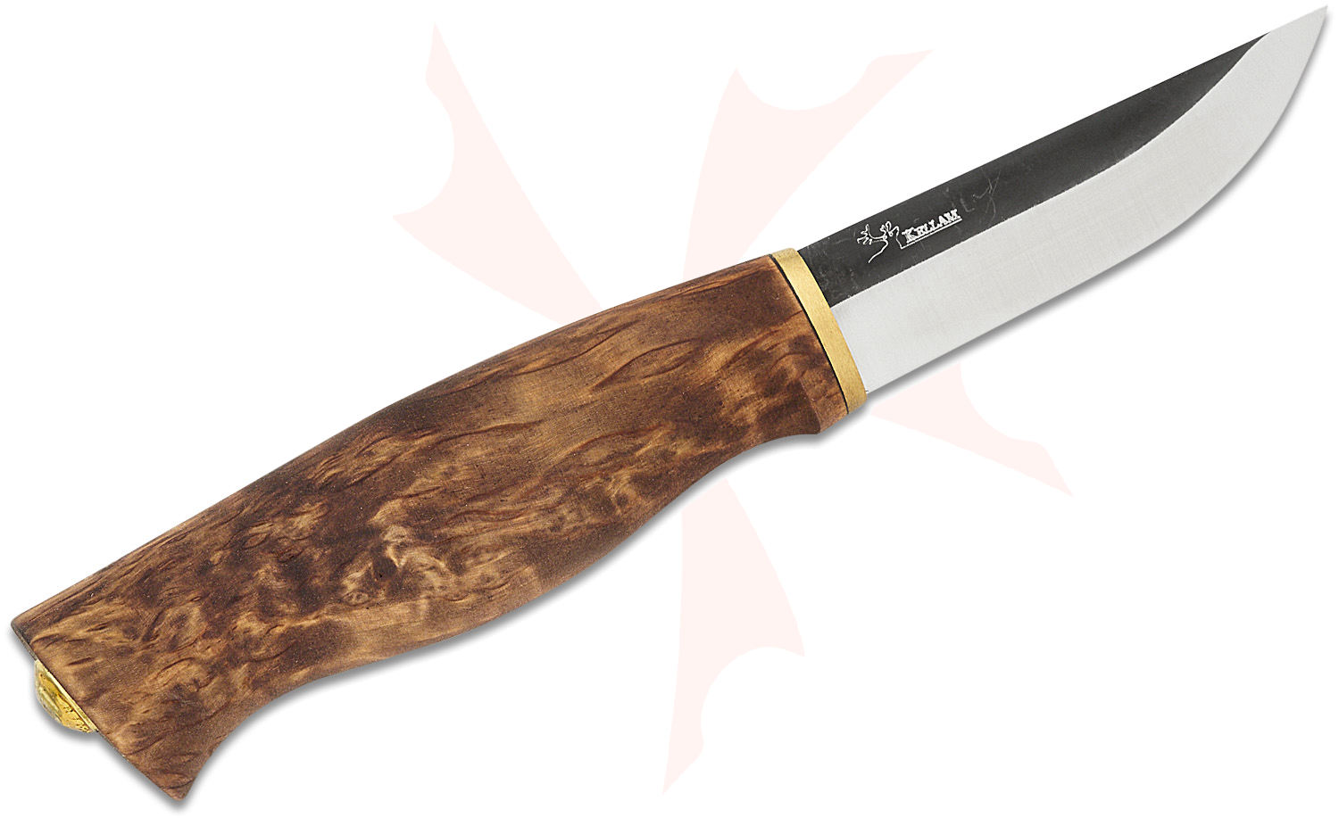 Kellam Knives Finnish Hawk Puukko 3" Blade, Stained Curly Birch Handle ...