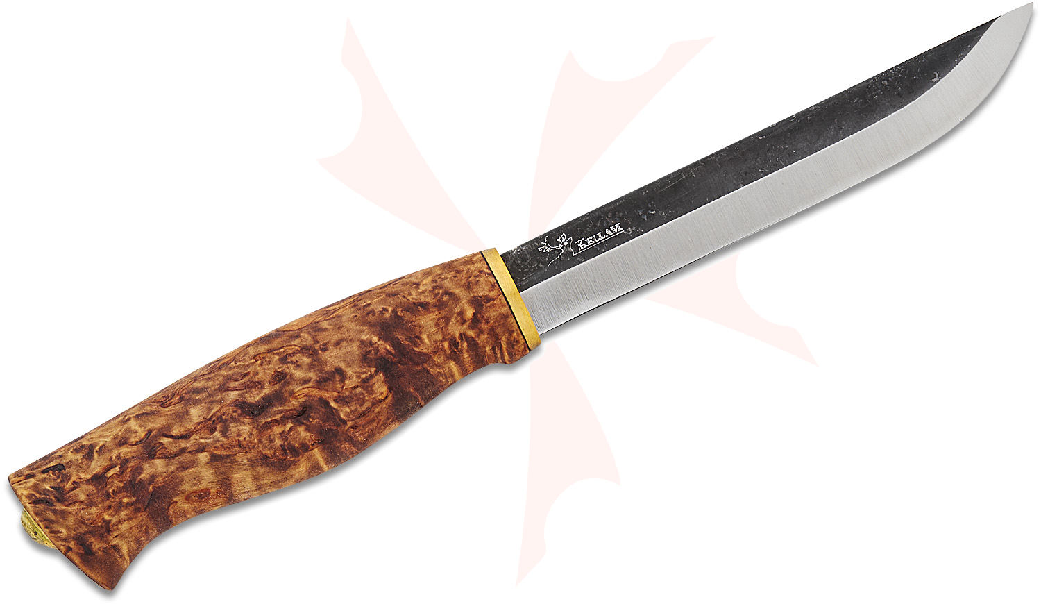 Kellam Knives Puukko Long Fixed Blade Knife 5" Two-Tone Carbon Steel ...