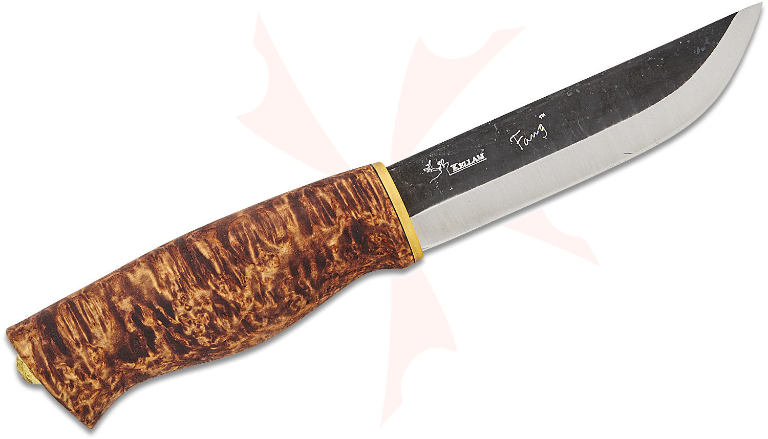 Kellam Knives Wolf Pack Fang Fixed Blade Knife 4.7" Two-Tone Carbon ...