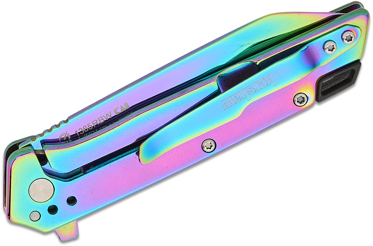 Kershaw 1365RBW Misdirect Frame Lock Assisted Flipper Knife 3" Rainbow ...