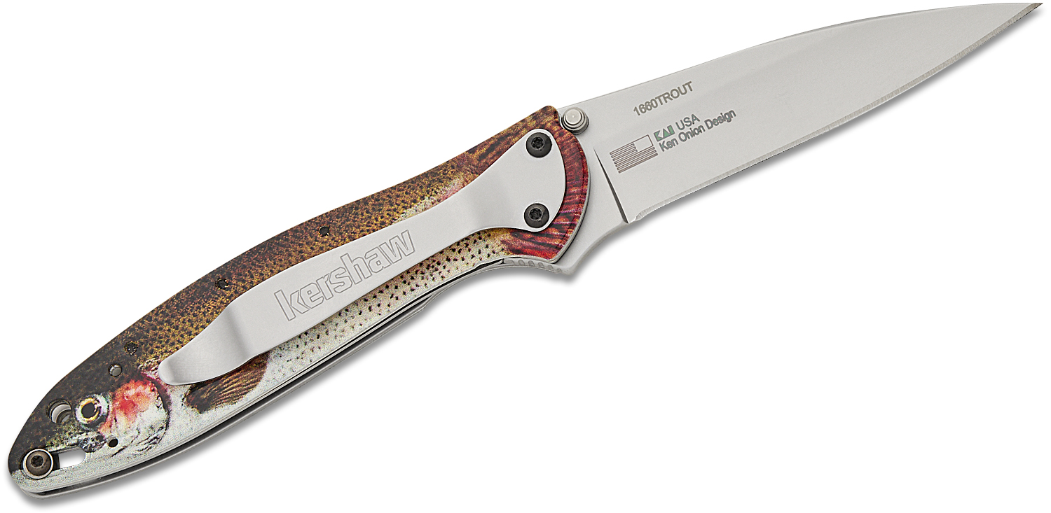 Kershaw 1660TROUT Ken Onion Leek CCI Assisted Liner Lock Flipper Knife ...