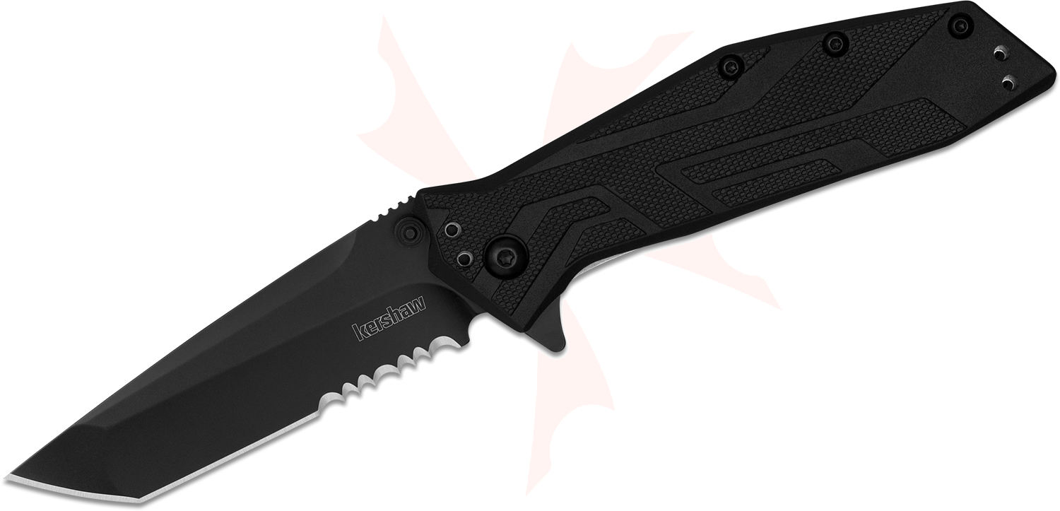Kershaw 1990ST Brawler Liner Lock Assisted Flipper Knife 3" Black Combo ...