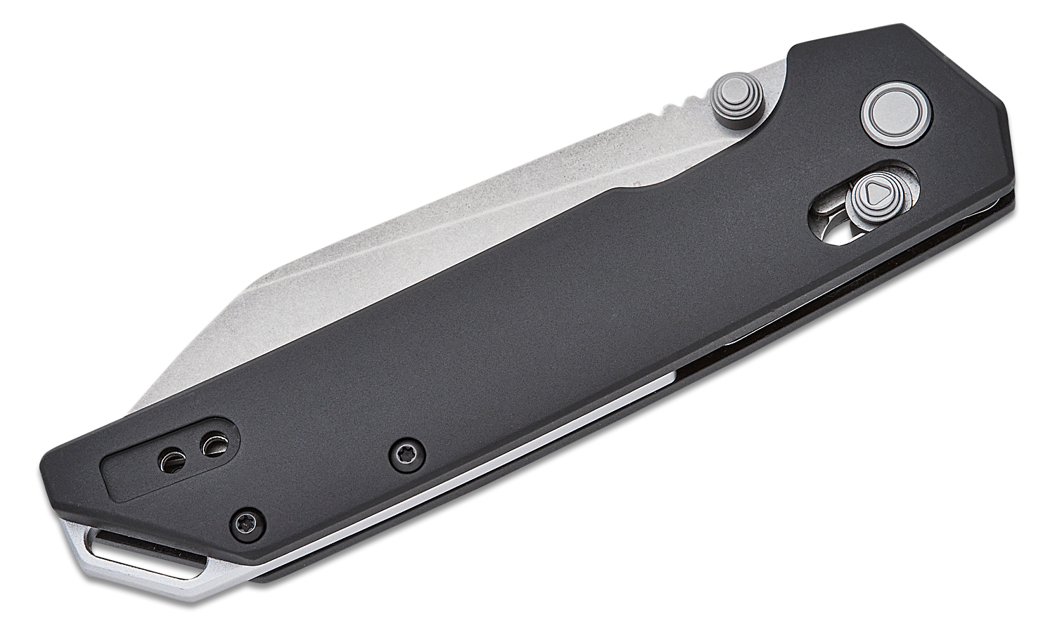 Kershaw 2038R Iridium DuraLock KVT Folding Knife 3.4" D2 Stonewashed Reverse Tanto Blade, Black ...