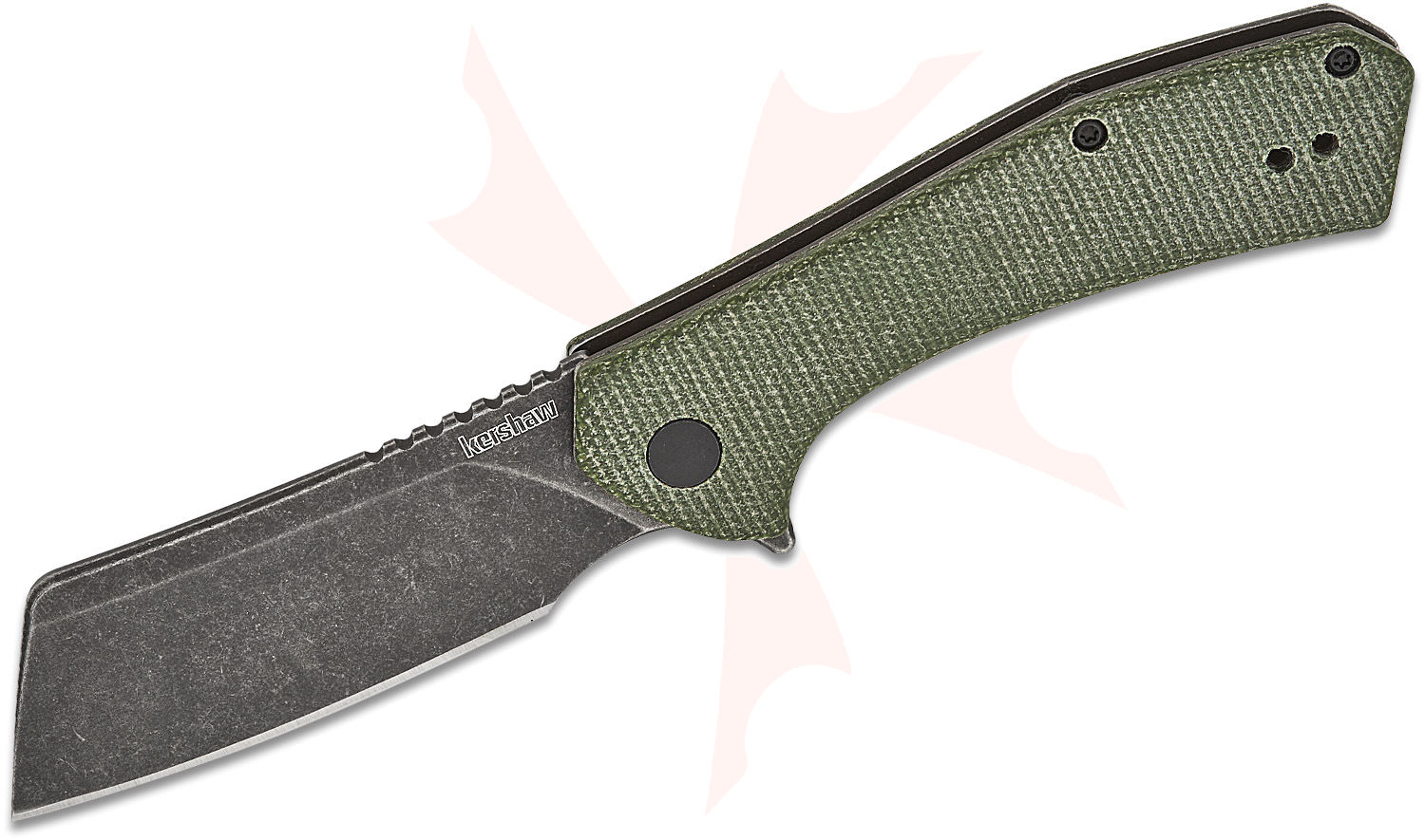 Kershaw 3445MCGBW Static KVT Liner Lock Flipper Knife 2.8" D2 BlackWash ...