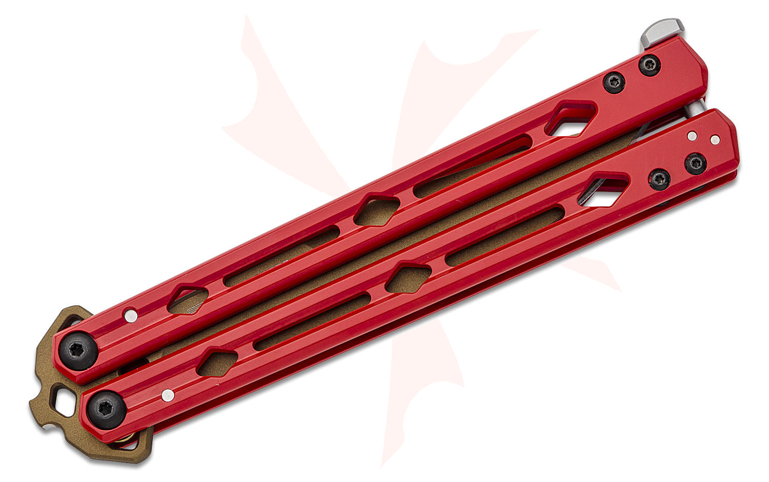 Kershaw 5150REDBRZ Lucha Balisong Butterfly Knife 4.6" Bronze Sandvik ...