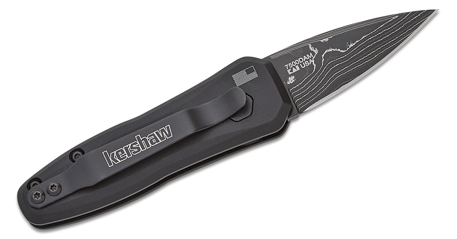 Kershaw 7500DAM Launch 4 AUTO Folding Knife 1.9" Damascus Spear Point ...