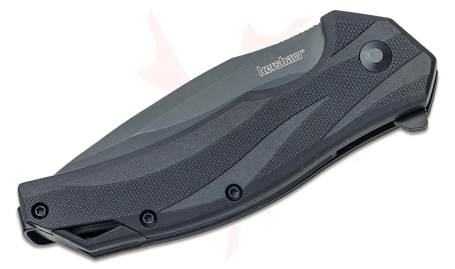 Kershaw 1645BLKST Lateral Assisted Flipper Knife 3.1" Black Drop Point ...