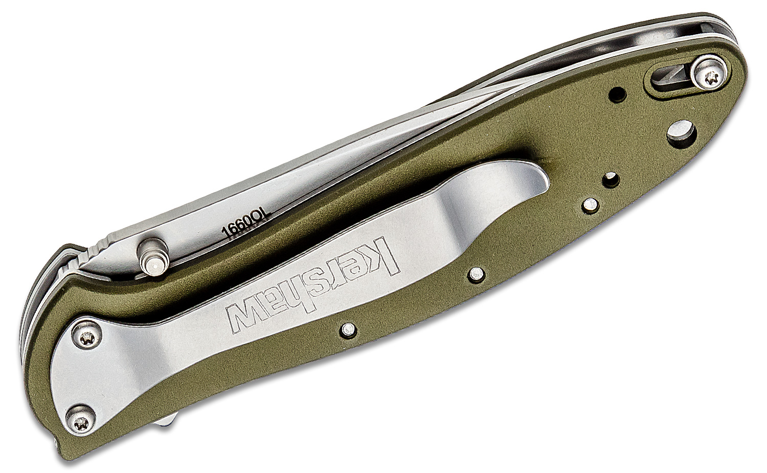 Kershaw 1660OL Ken Onion Leek Assisted Flipper Knife 3" Bead Blast ...