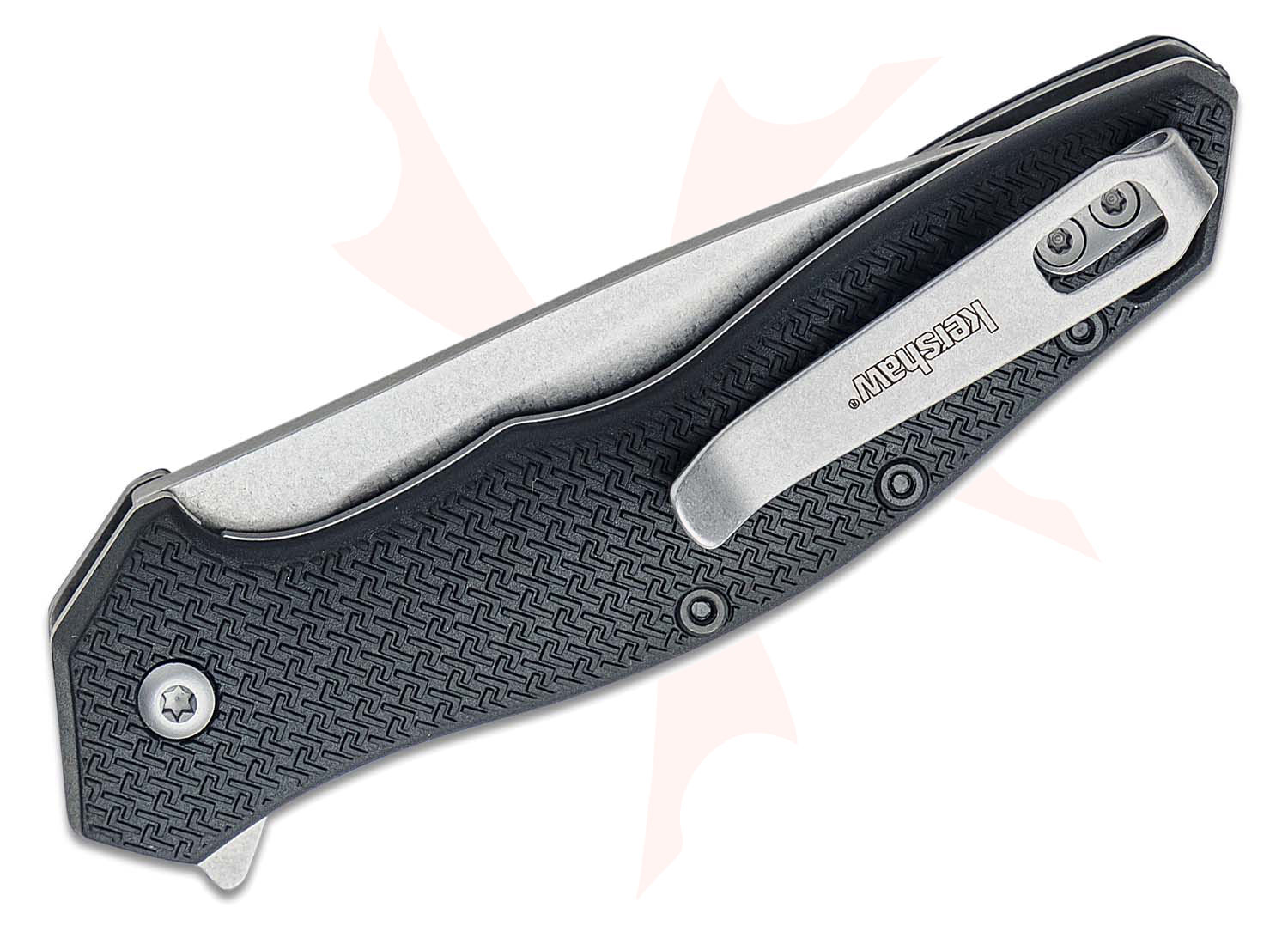 Kershaw 1845 Shoreline Assisted Flipper Knife 3" Stonewashed Drop Point ...