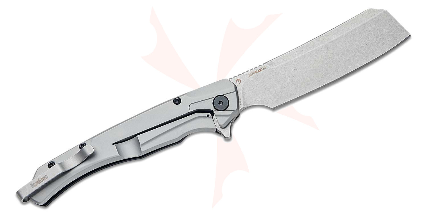 Kershaw 2078 Strata KVT Flipper Knife 4" D2 Stonewashed Cleaver Blade ...
