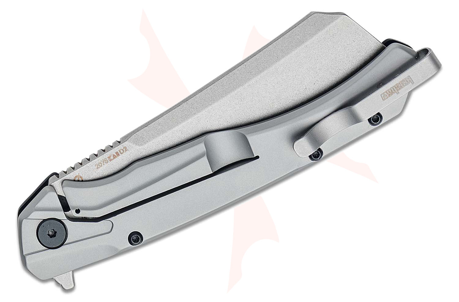 Kershaw 2078 Strata KVT Flipper Knife 4" D2 Stonewashed Cleaver Blade ...