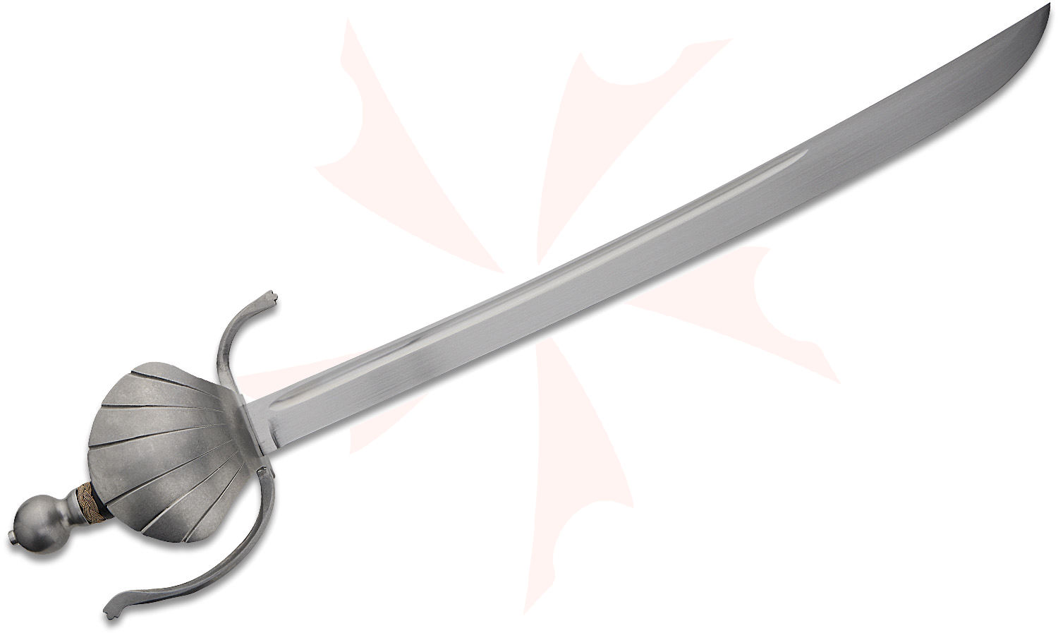 Kingston Arms SM36200 Shell Guard Cutlass 23.75" Blade, Leather Wrapped ...