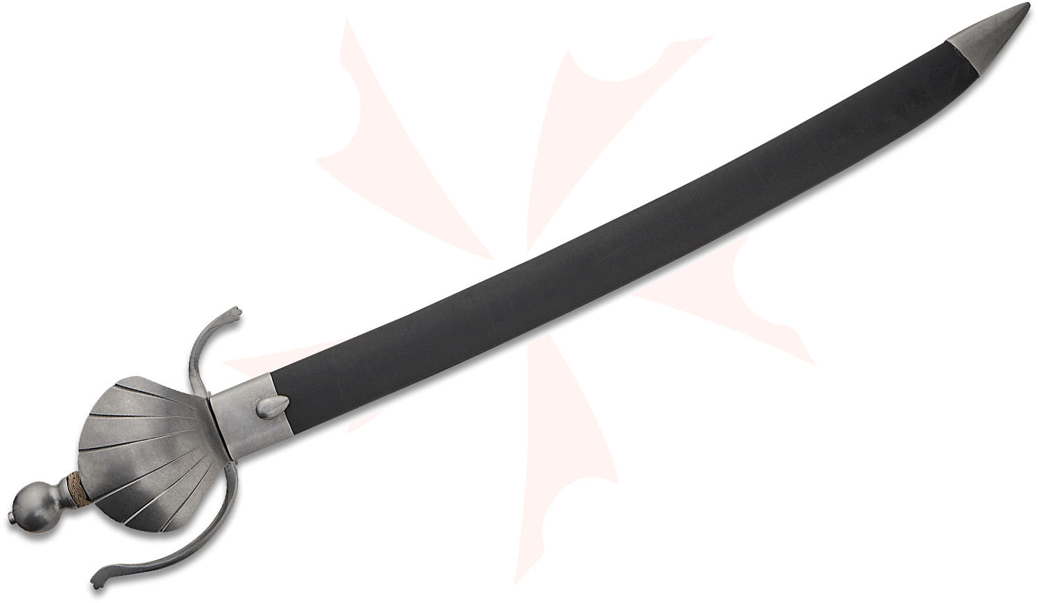 Kingston Arms SM36200 Shell Guard Cutlass 23.75" Blade, Leather Wrapped ...