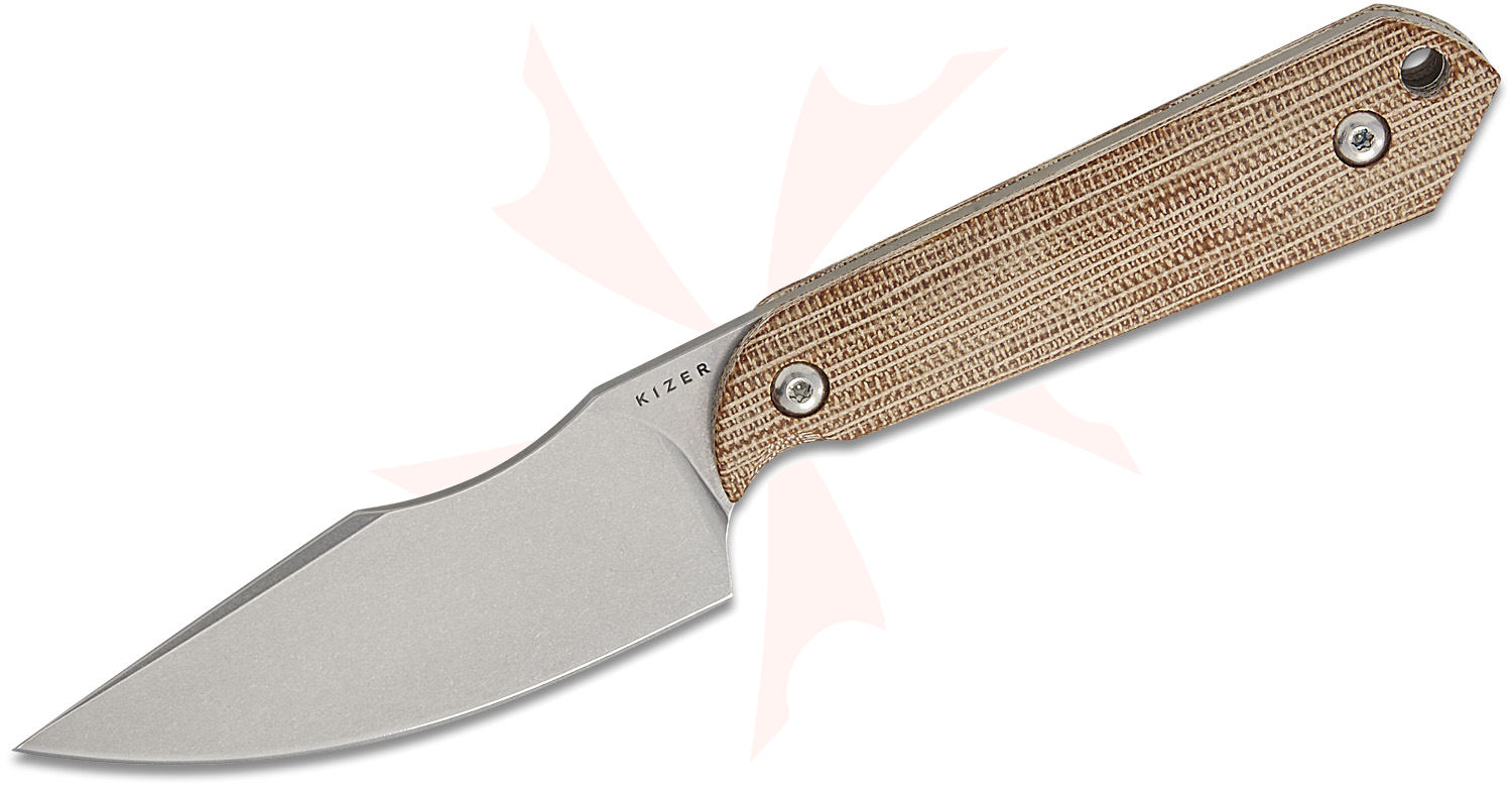 Kizer Cutlery Maverick Customs Harpoon Mini Fixed Blade Knife 3" AEB-L ...