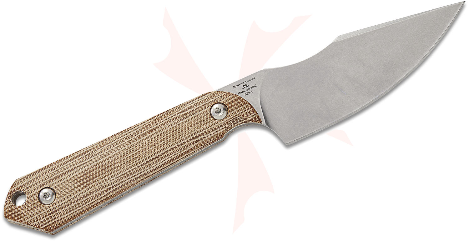 Kizer Cutlery Maverick Customs Harpoon Mini Fixed Blade Knife 3" AEB-L ...
