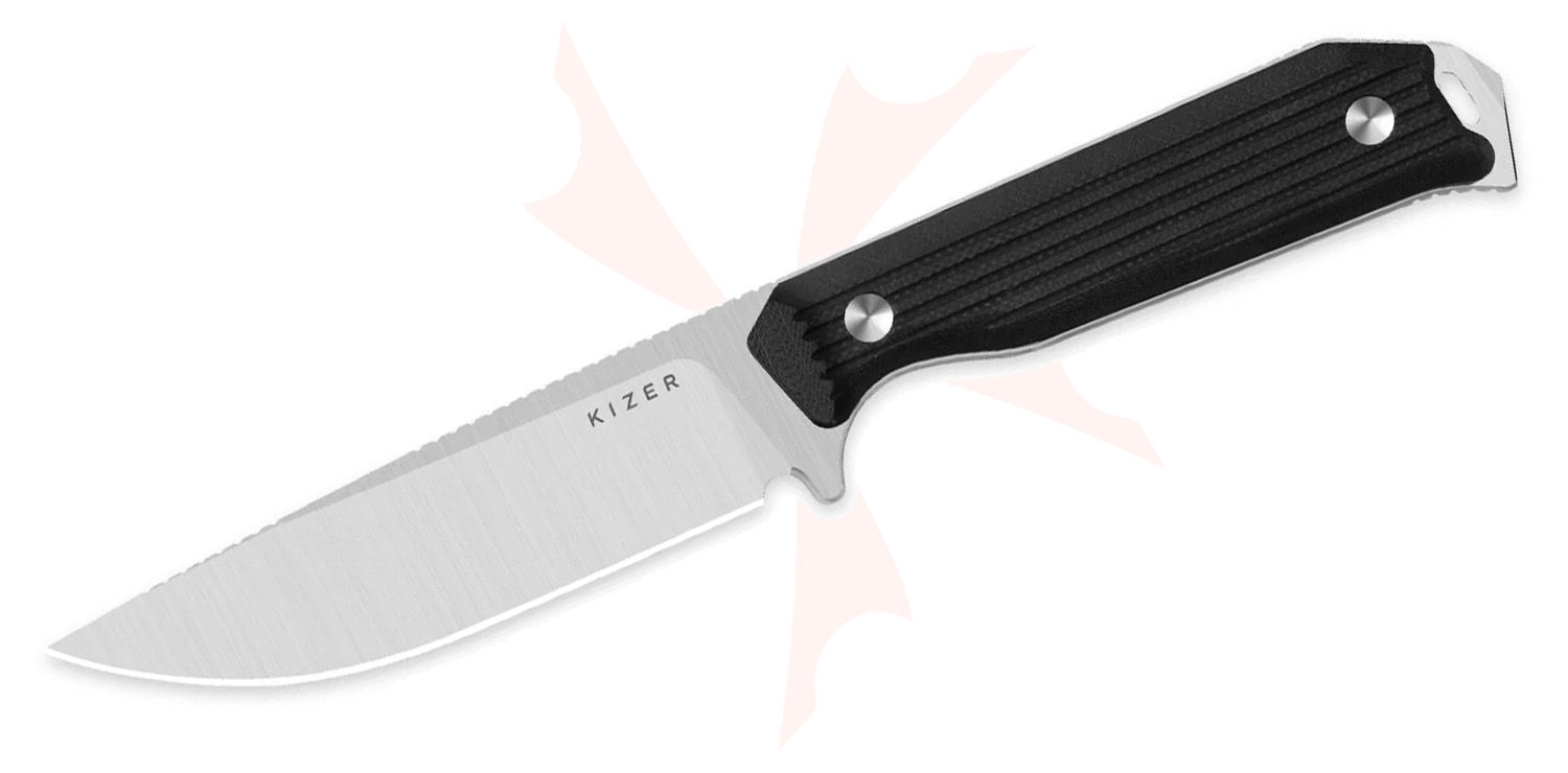 Kizer Cutlery Azo Begleiter Fixed Blade Knife 3.78" AEB-L Satin Drop ...