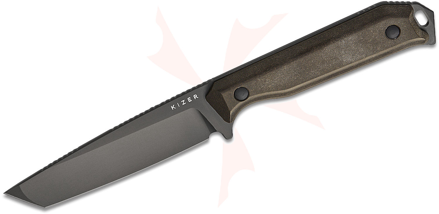 Kizer Cutlery Azo Begleiter Fixed Blade Knife 3.74" CPM-3V Black DLC ...