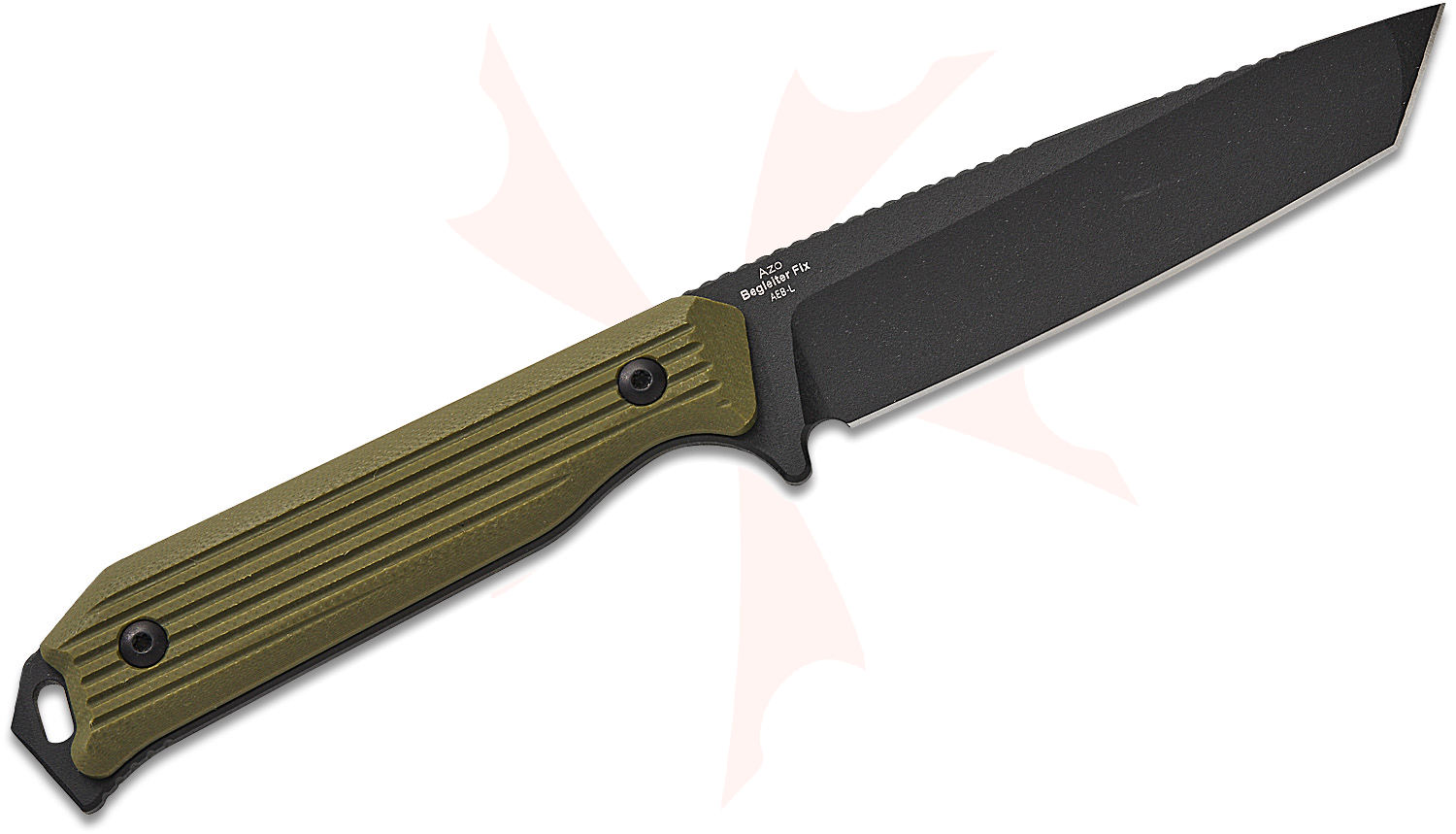 Kizer Cutlery Azo Begleiter Fixed Blade Knife 3.74" AEB-L Black Tanto ...