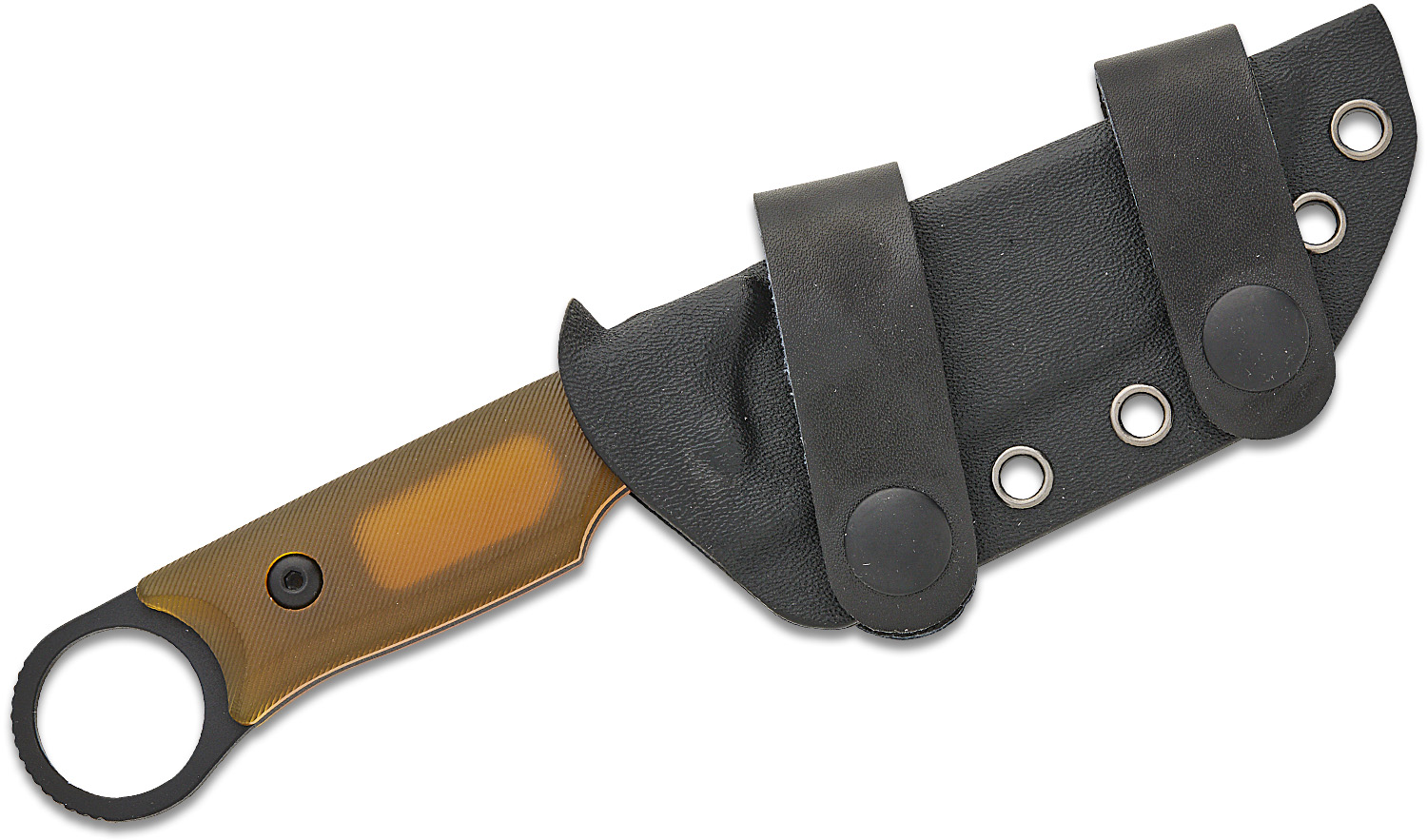 Kizer Cutlery Jonathan Styles Cabox Fixed Blade Knife 3.36" Nitro-V Black Drop Point Blade ...