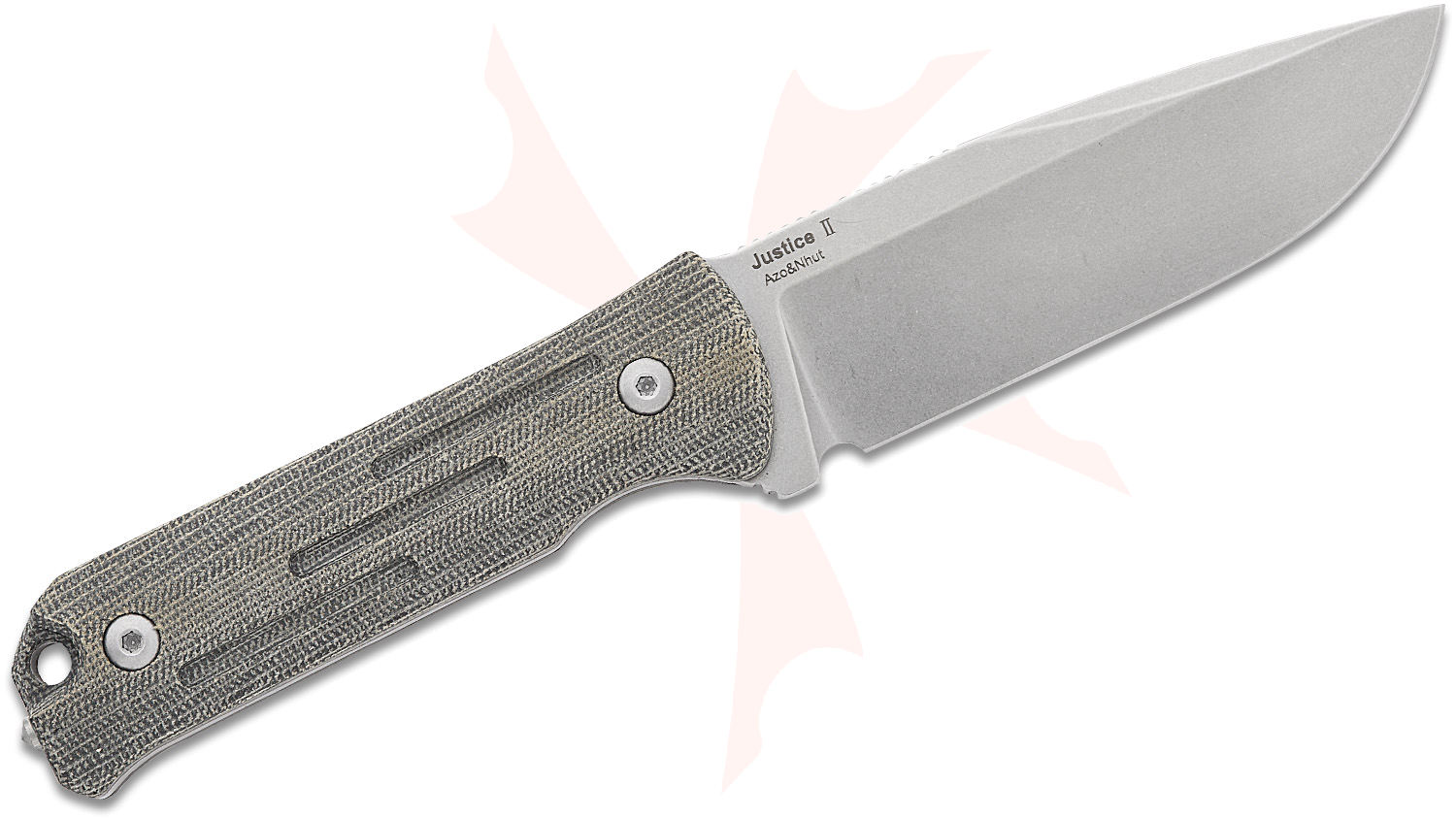 Kizer Cutlery 1050A1 Azo & Nhut Justice II Fixed Blade Knife 4.23" D2 ...