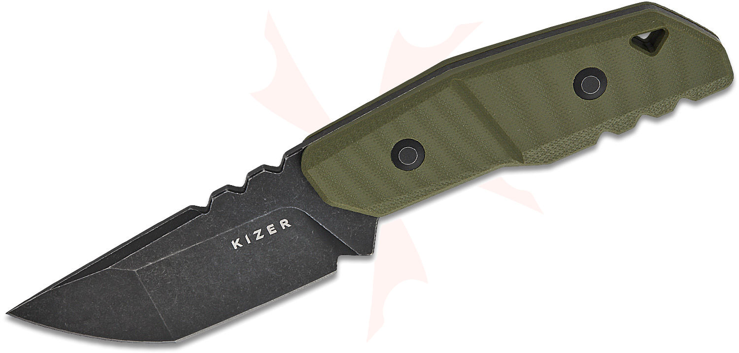 Kizer Cutlery Kornel Kiss Quartz Fixed Blade Knife 3.1" AEB-L Black ...