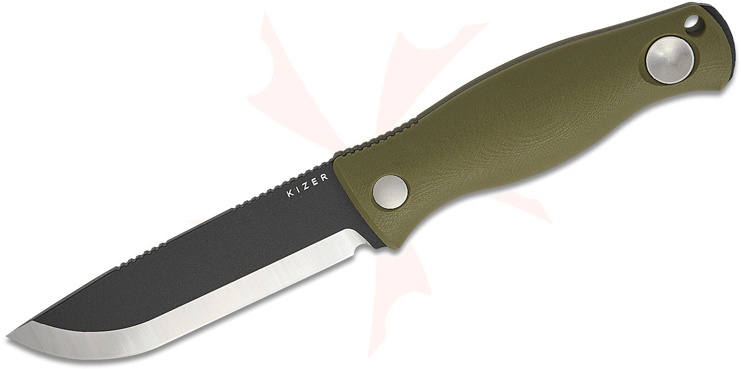 Kizer Cutlery Azo Polaris Fixed Blade Knife 4.23" 1095 Carbon Steel ...