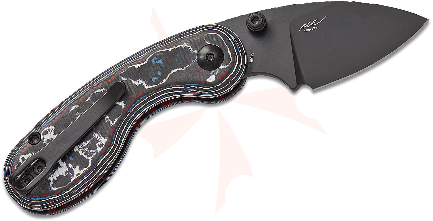 Kizer Cutlery Microbe Button Liner Lock Folding Knife 2.19" M390 Black ...