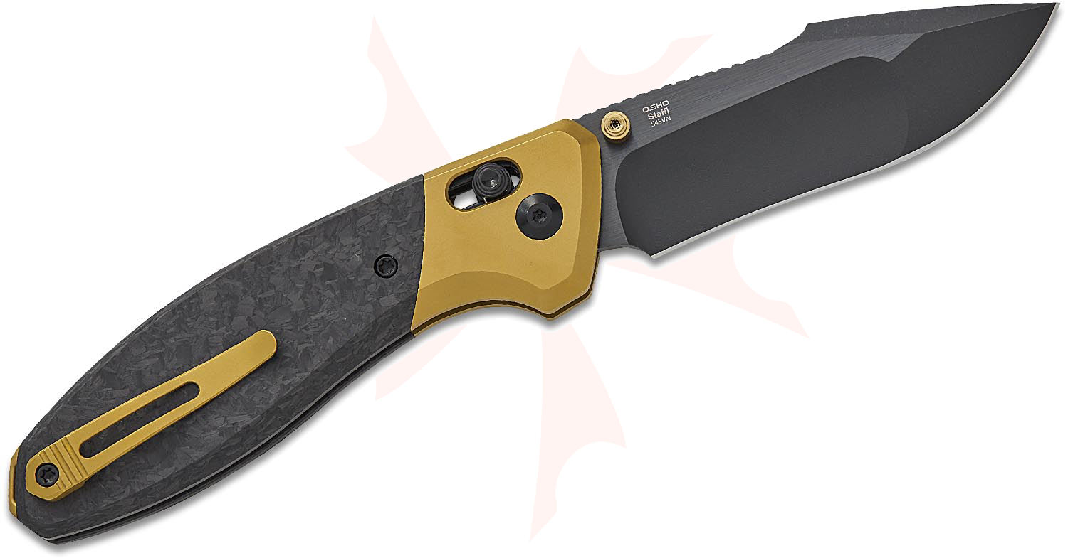 Kizer Cutlery O. SHO Staffi Clutch Lock Folding Knife 3.3" S45VN Black ...