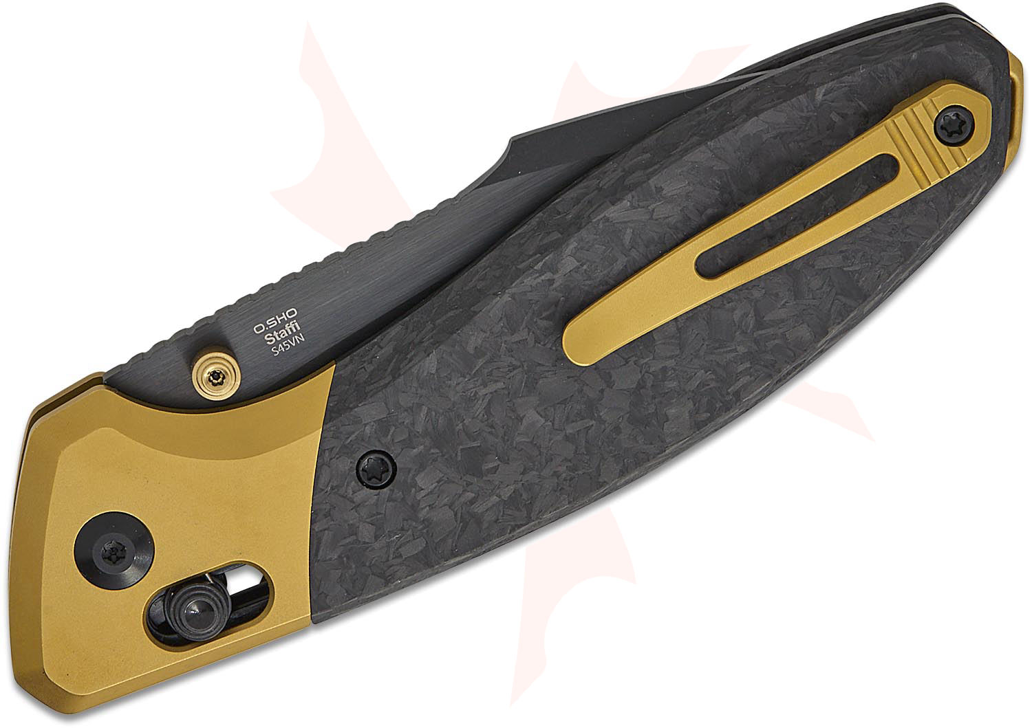Kizer Cutlery O. SHO Staffi Clutch Lock Folding Knife 3.3" S45VN Black ...