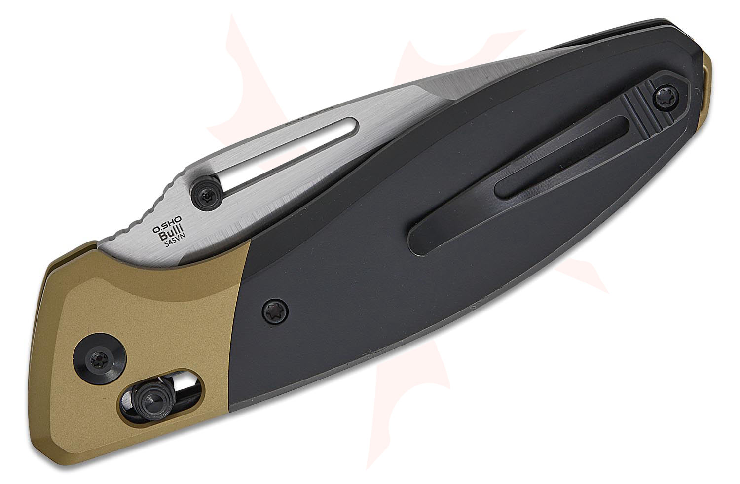 Kizer Cutlery O. SHO Bulli Clutch Lock Folding Knife 3.33" S45VN Hand Brushed Satin Compound ...