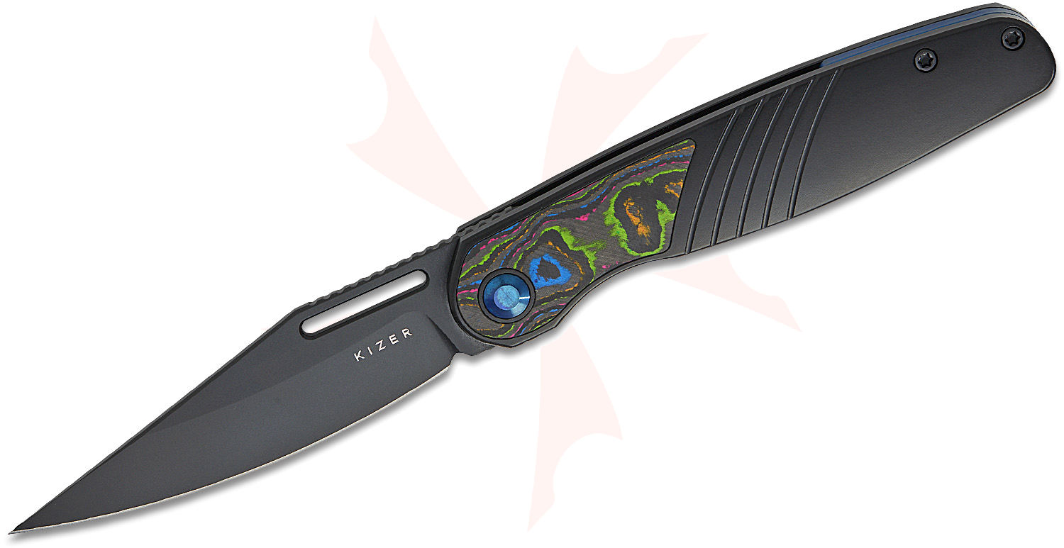 Kizer Cutlery Mark Perez Raze Front Flipper Knife 3.5" S45VN Black DLC ...