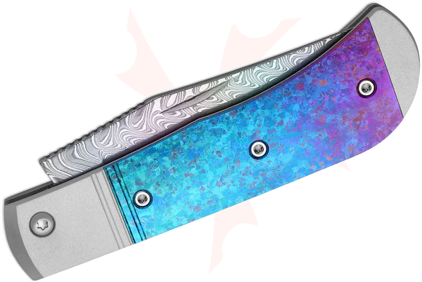 Kizer Cutlery Azo Trestle Slipjoint Folding Knife 2.9" Rainbow Damascus ...